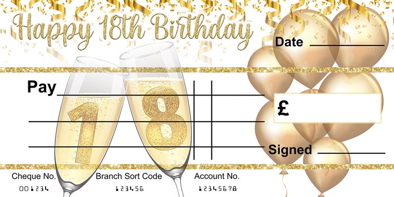 Large Giant BLANK Cheque Congratulations Gift of Money Present Reusable ...