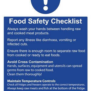 Food Safety Checklist Hygiene Contamination Restaurant Kitchen Cafe ...