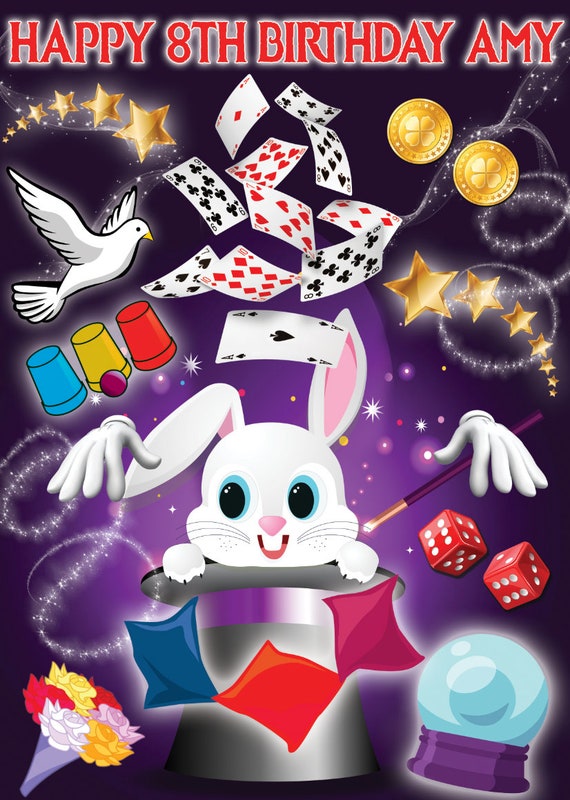 Magician Magic Happy Birthday Unisex Boy Girl Personalised - Etsy