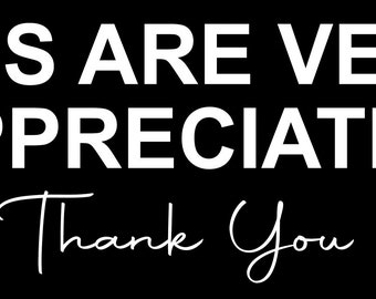 Tips Appreciated Thank You Sticker - Etsy