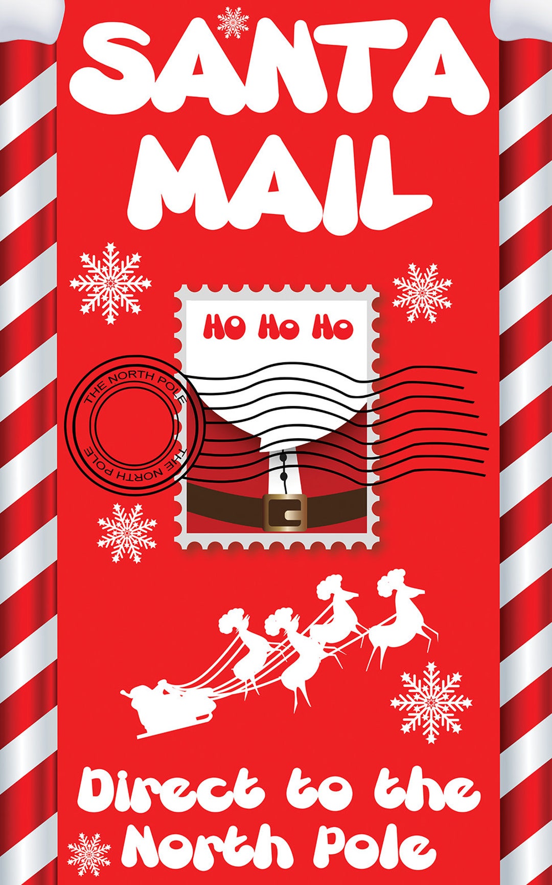 Large Adhesive Gloss Sticker Decal for Decorating Santa Father ...