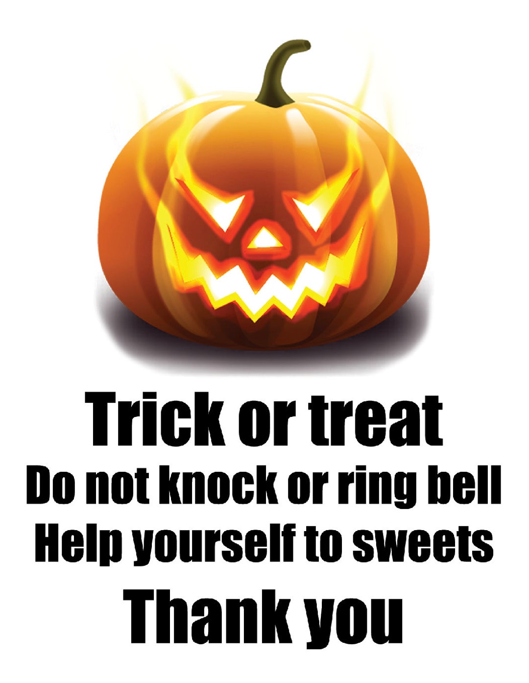 Trick Treating Treat Halloween Sign Notice Do Not Knock Ring Poster ...