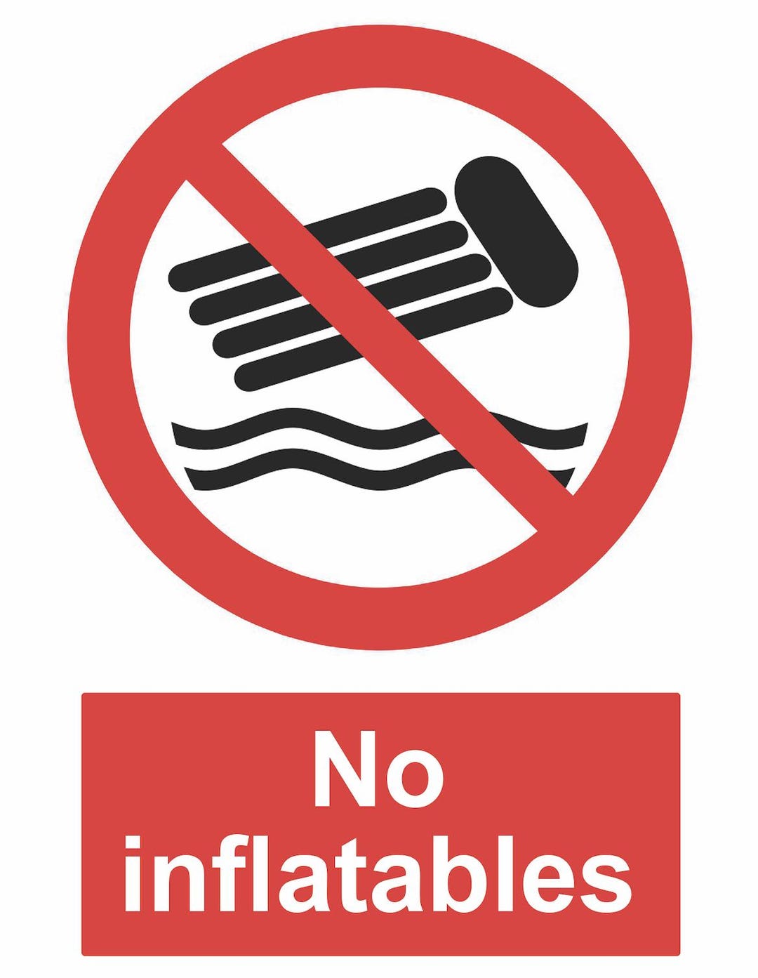 No Inflatables Red Warning Notice Sign Business Swimming Pool Self ...