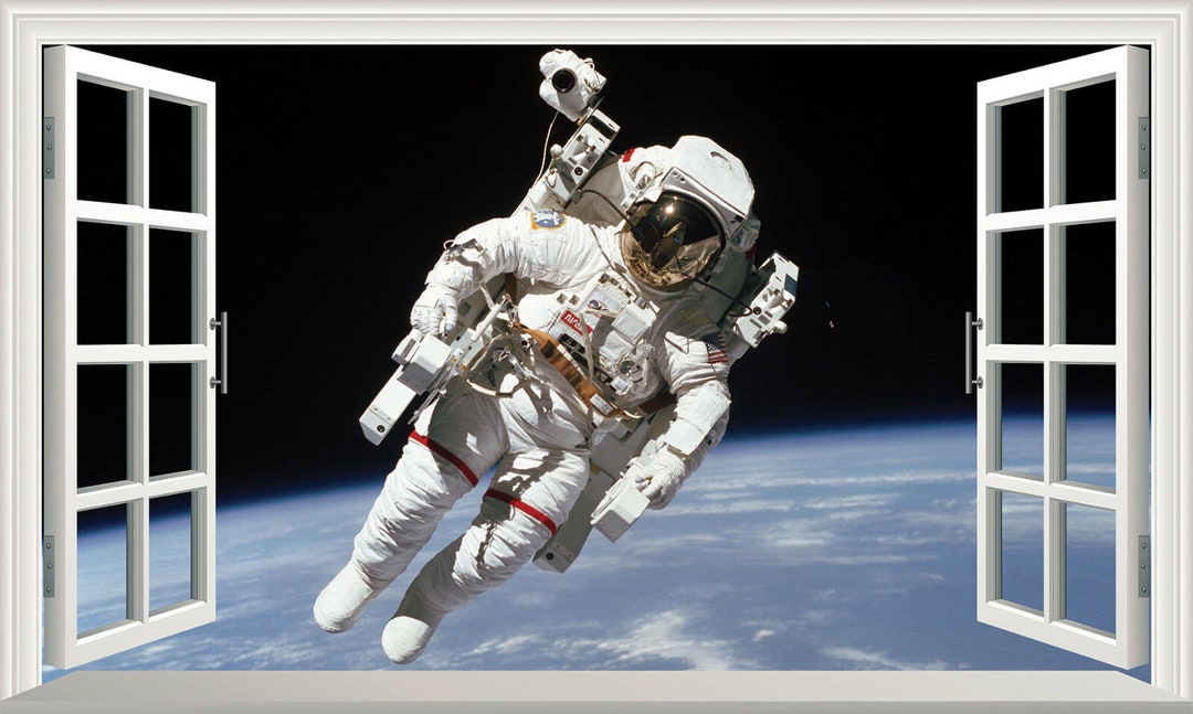 Astronaut Spaceman Space Magic Window Wall Art Self Adhesive Wall ...