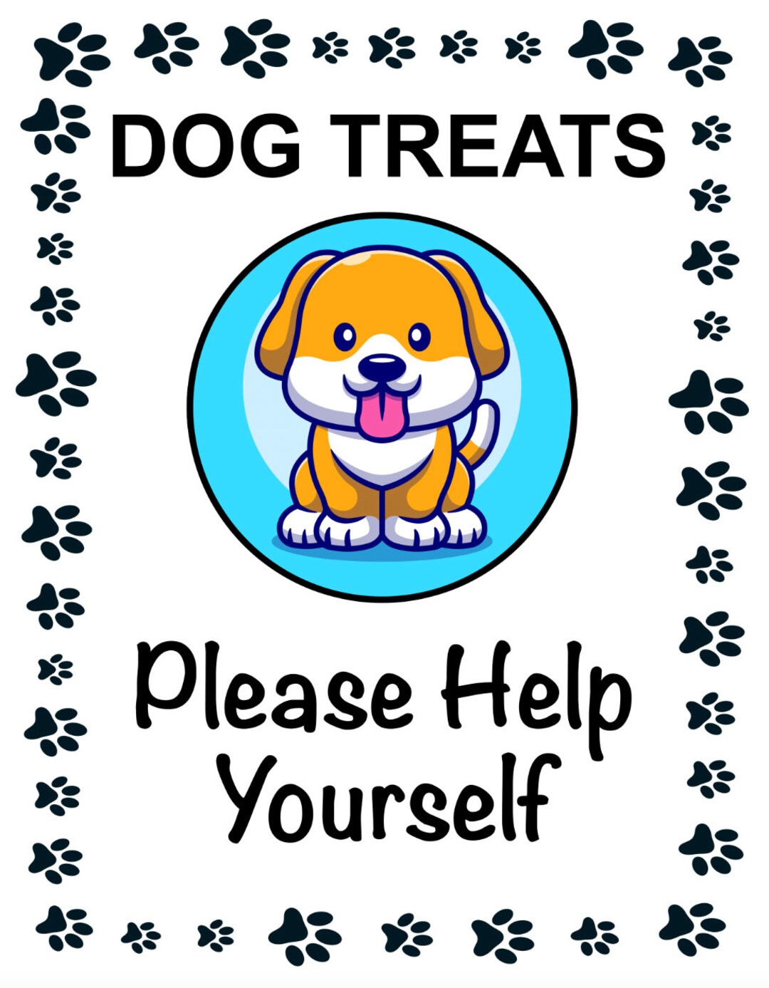 Notice Sign Self Adhesive Sticker Dog Treats Please Help Yourself Vets ...