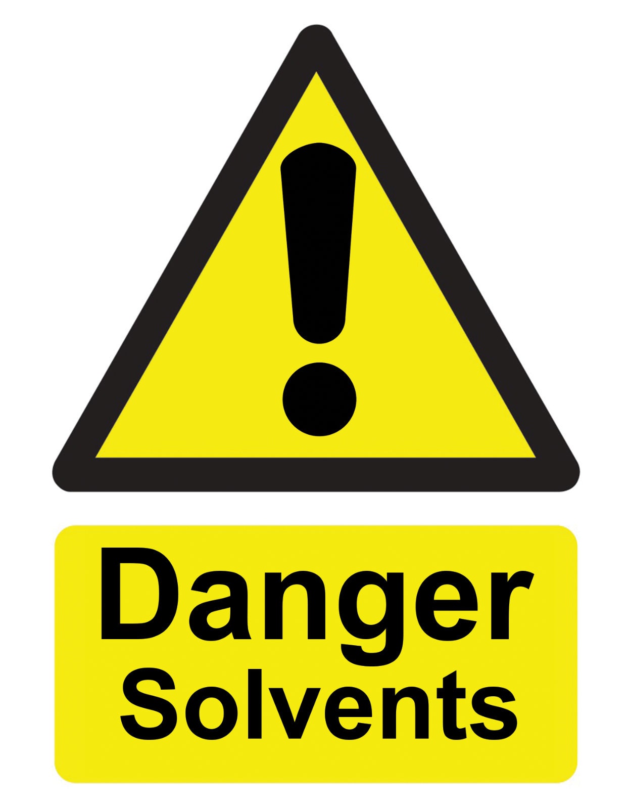 Danger Caution Solvents Solvent Warning Yellow Notice Sign Self ...