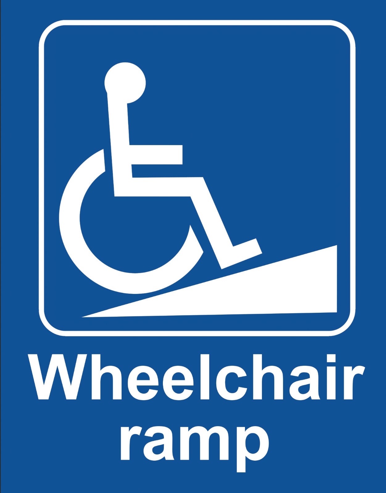 Blue Advisory Information Disabled Wheelchair Ramp Wheel Chair Notice ...