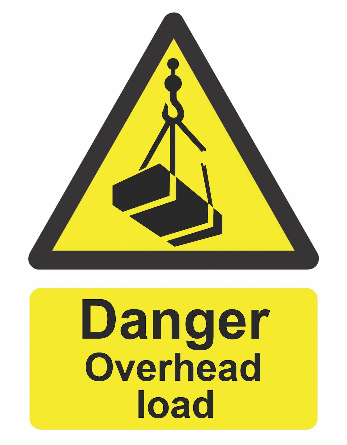 Danger Warning Overhead Load Yellow Health & Safety Business Site ...
