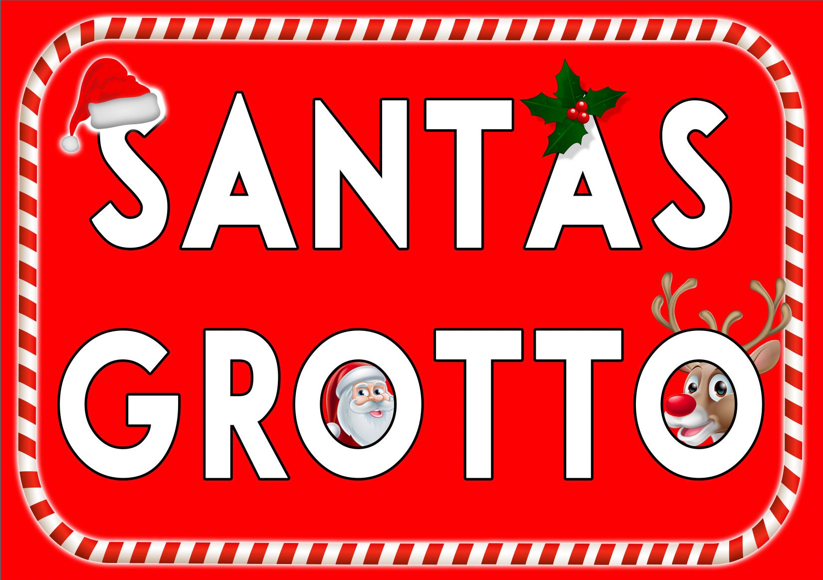 Santa's Grotto Santa Grotto GLOSS Lamination to Front Poster Various ...