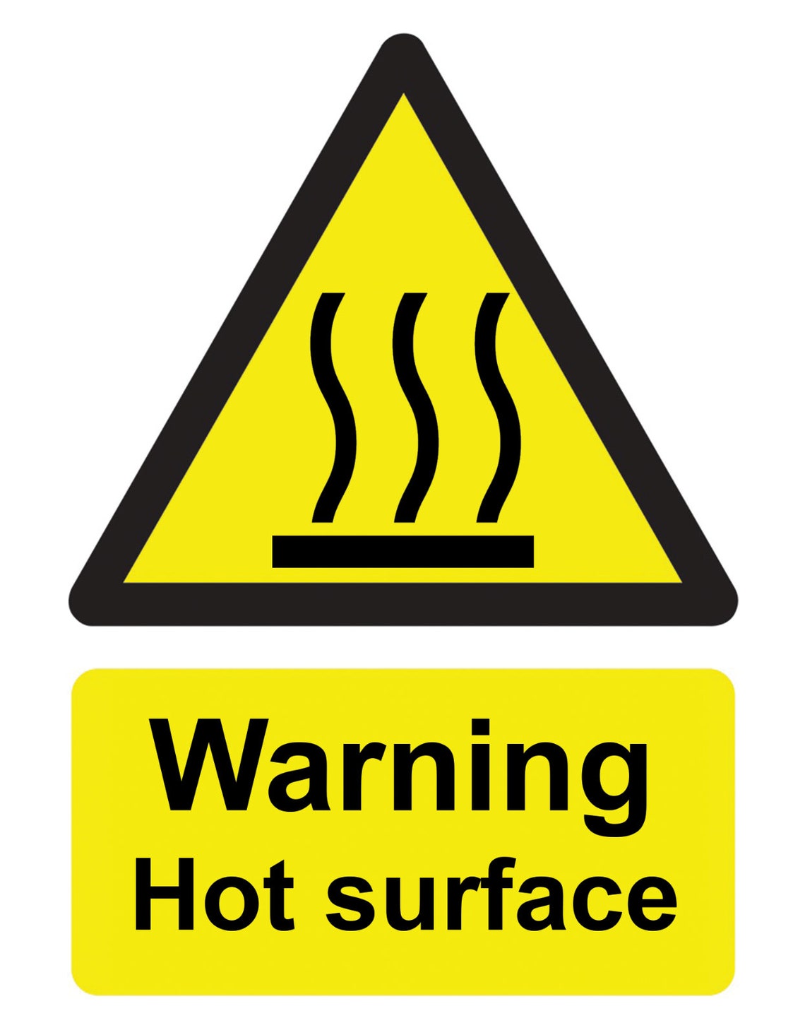 Danger Caution Warning Hot Surface Health and Safety Warning Yellow ...