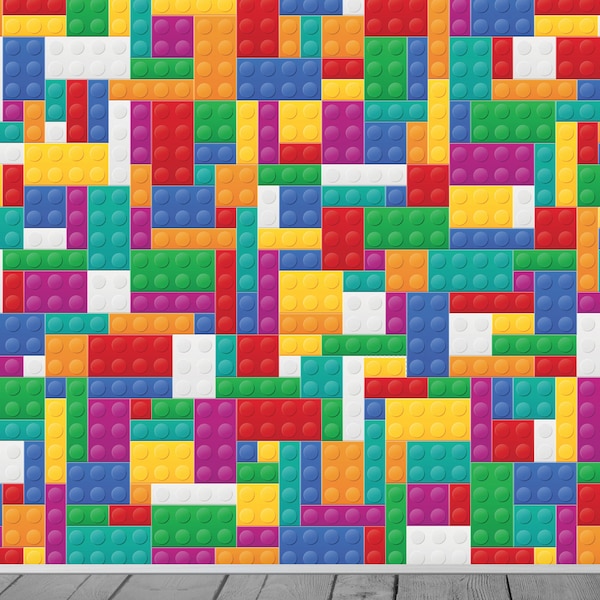 Building Blocks Wallpaper - Etsy