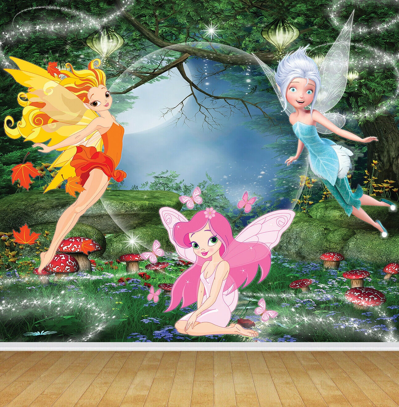 Enchanted Magical Forest Fairies Fairy Wallpaper Mural Bedroom Playroom ...