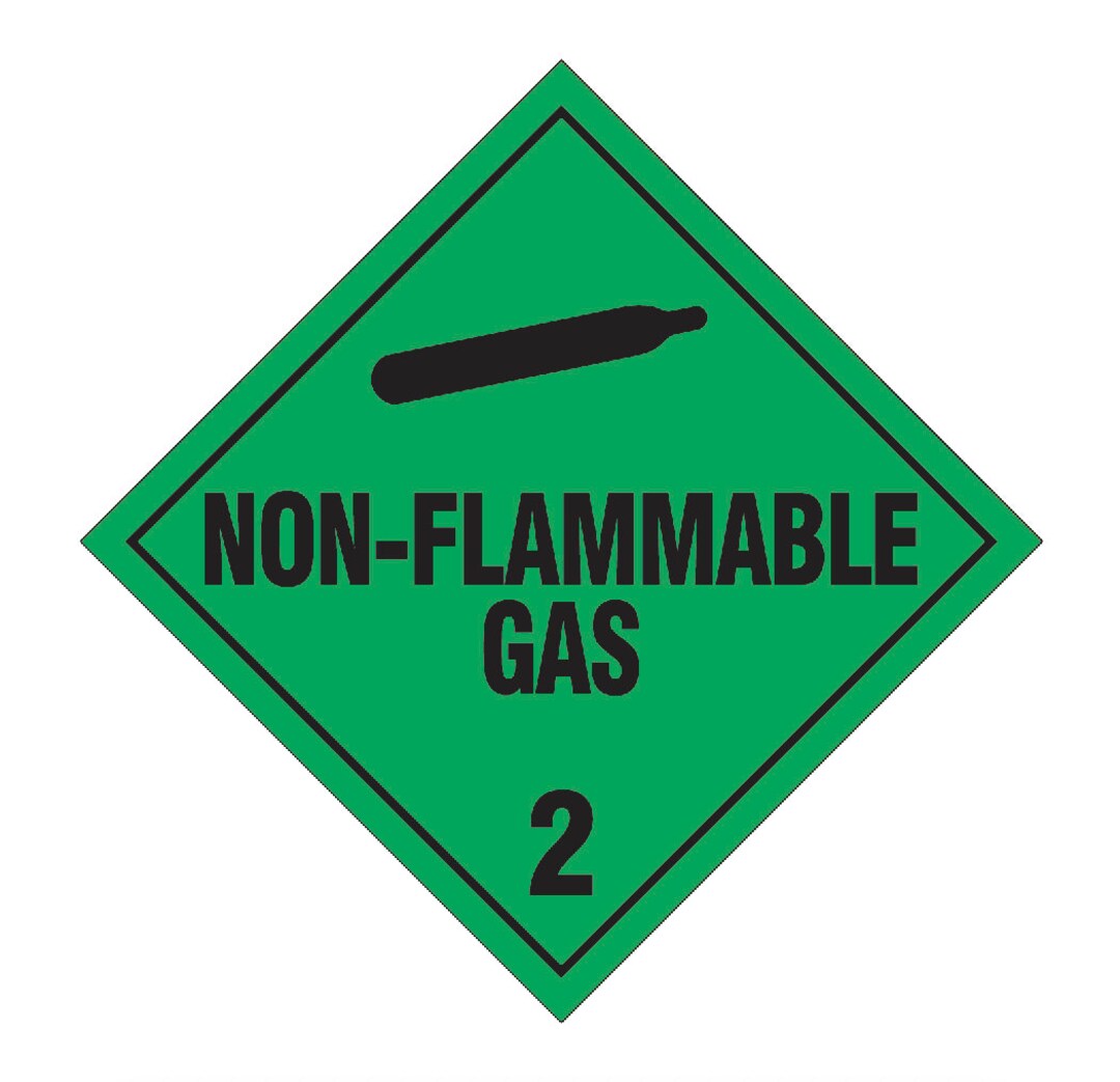 Non Flammable Gas Non-flammable 2 Green Health & Safety Notice Warning ...
