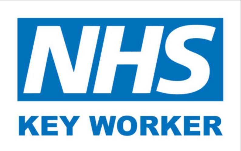 NHS Key Worker Window Car Vehicle Bumper Sticker Etc Notice Sign ...