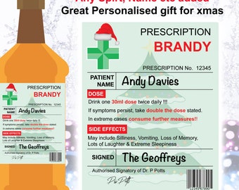 Brandy Prescription Label - Etsy