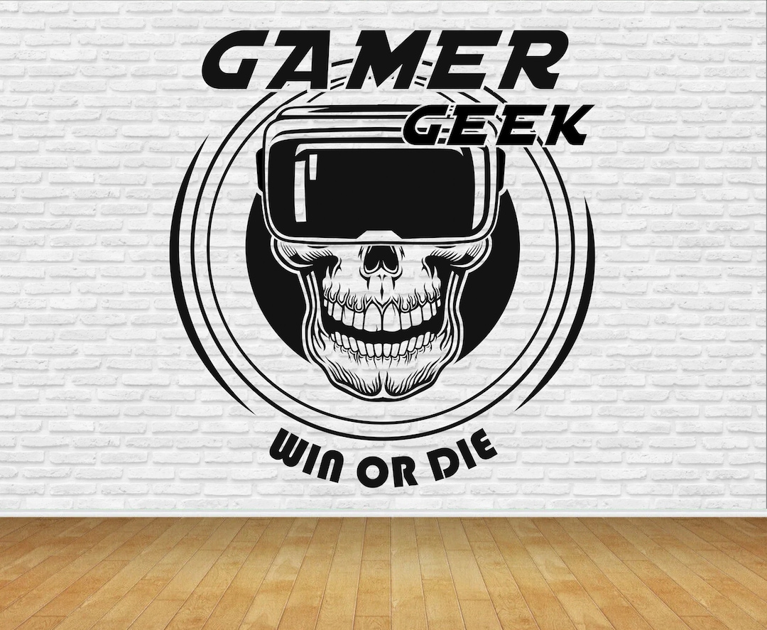 Gamer Geek Win or Die Gaming Wallpaper Mural Bedroom Playroom Games ...