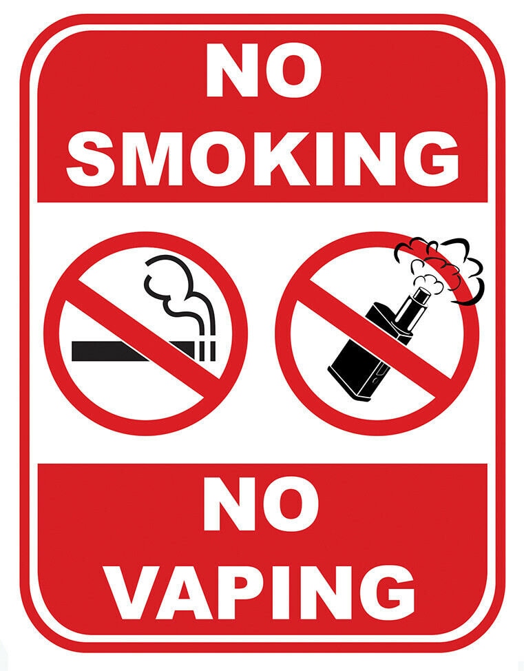 No Smoking No Vaping Red Warning Notice Sign Business Pub Cafe Retail ...