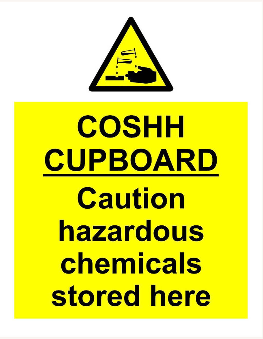 COSHH Cupboard Yellow Warning Health Safety Notice Signage - Etsy