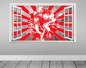 Japanese Blossom Window Decal - Etsy