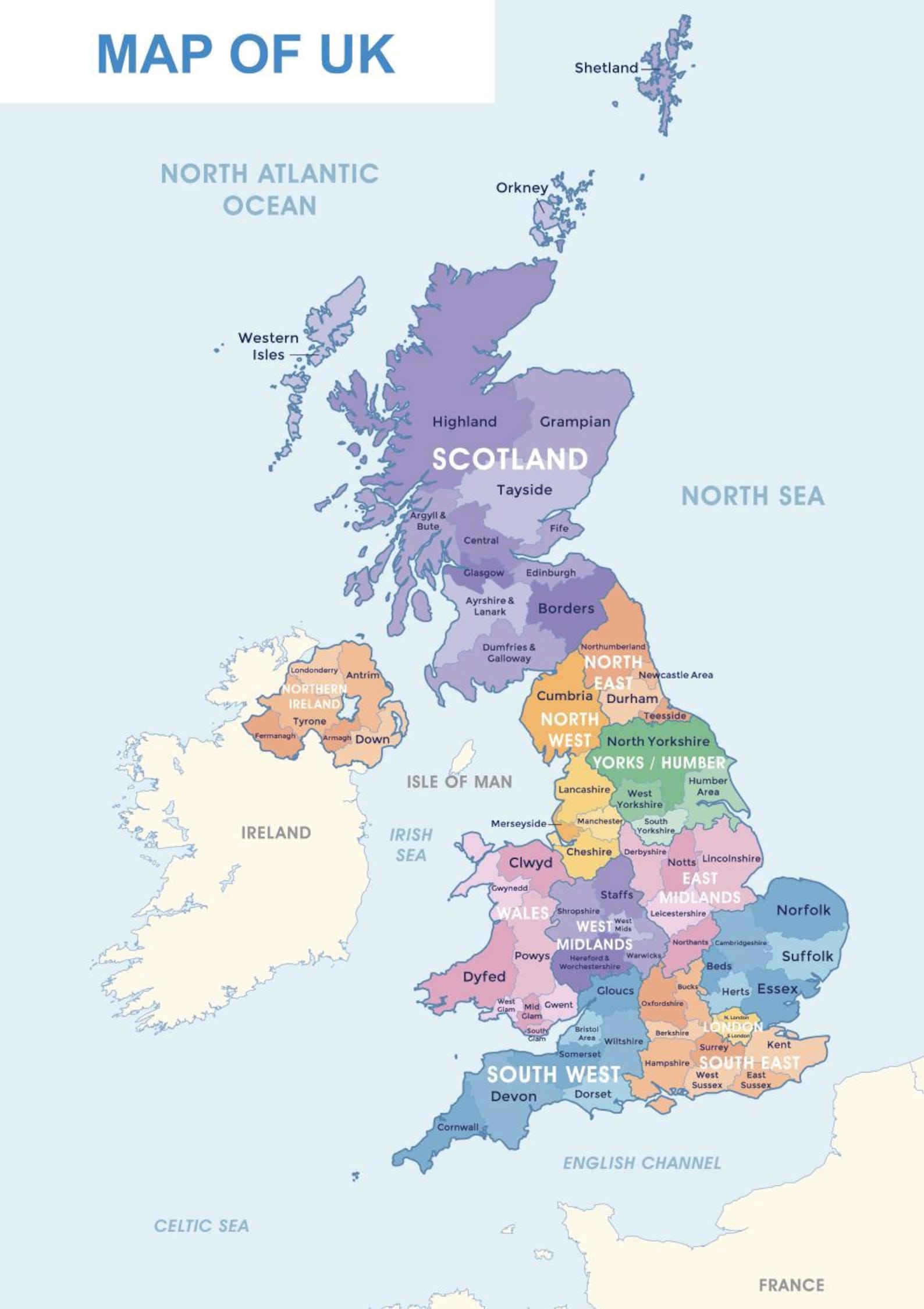 Map UK United Kingdom Northern Ireland Counties Geography Learning ...