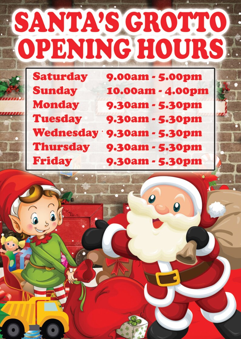 Bespoke Text Personalised Santa Santa's Grotto Father Christmas Poster ...