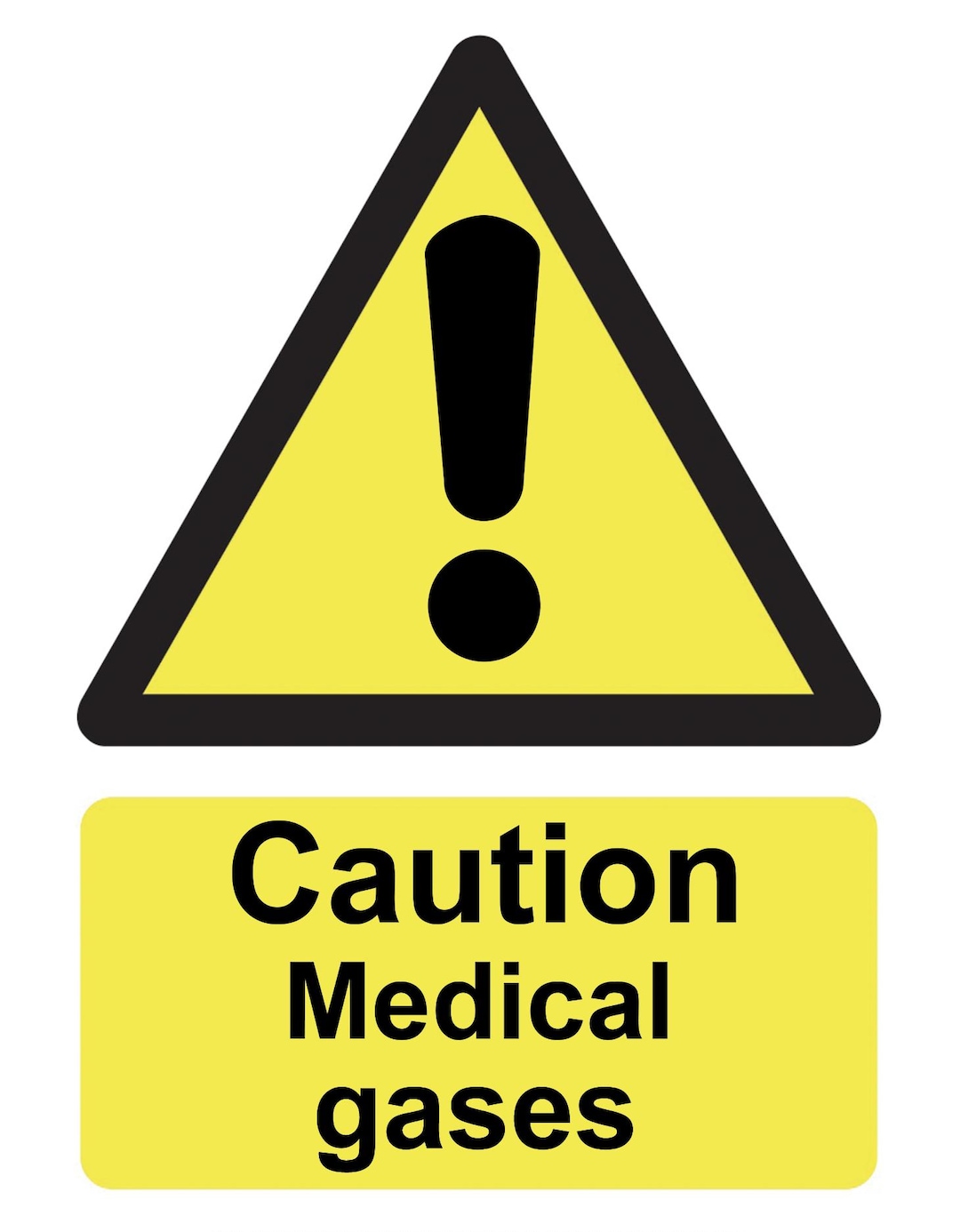 Caution Medical Gases Warning Sign Notice Health Centre Hospital Clinic ...