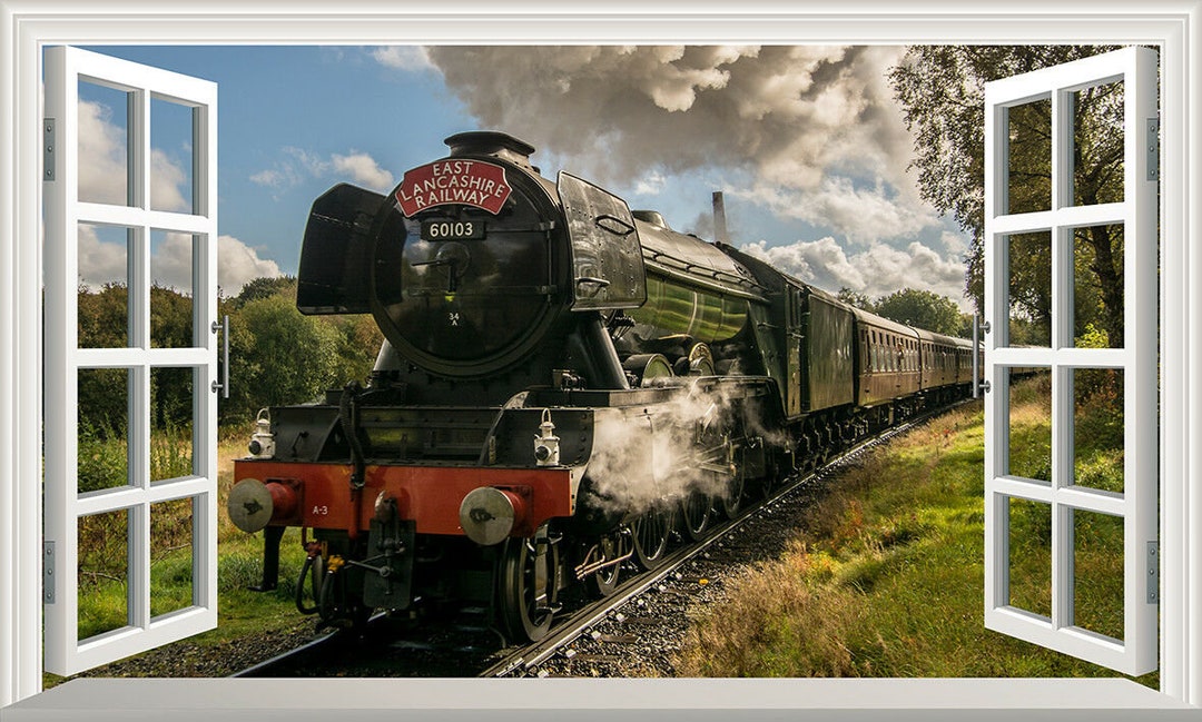 Flying Scotsman Steam Train Vintage Train Decal Adhesive Vinyl Sticker ...