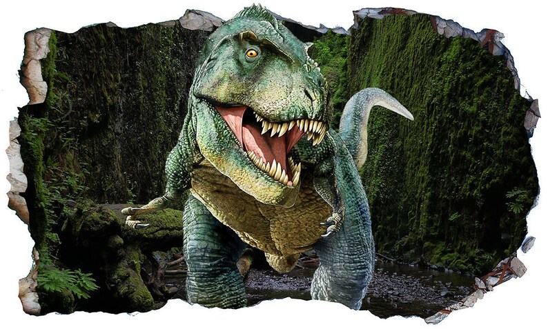 Dinosaur T Rex T-rex Dinosaurs Wall Smash Crack Art Adhesive - Etsy