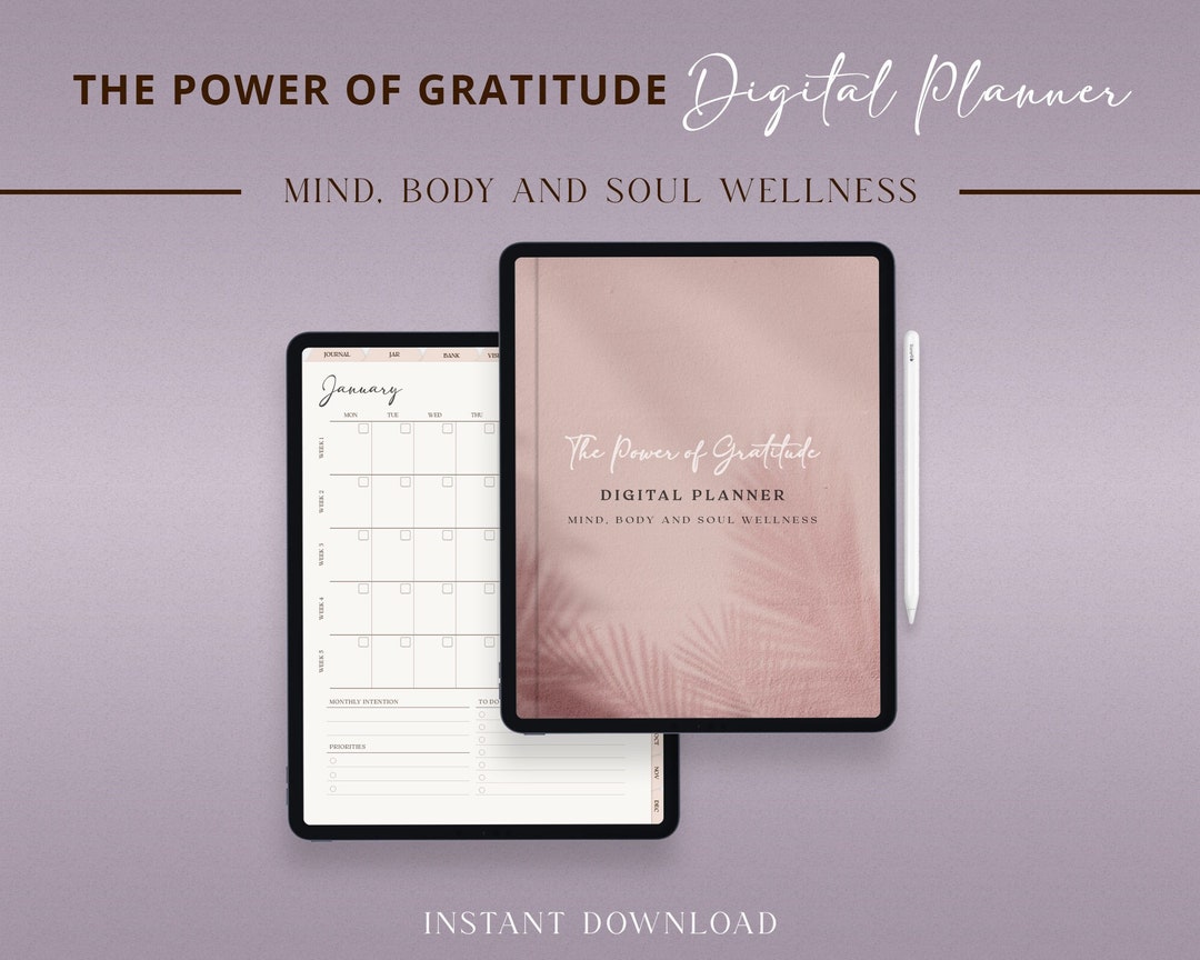 The Power of Gratitude Digital Planner, Daily Gratitude Journal, Daily ...