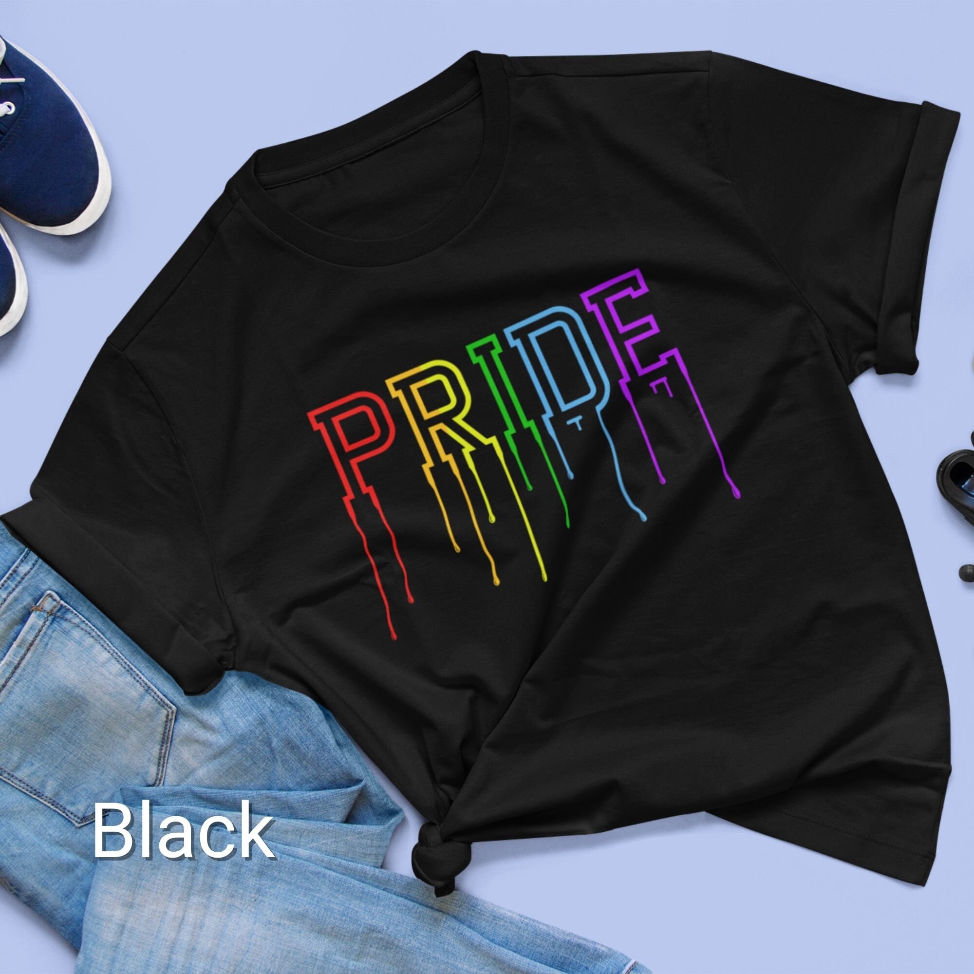 Paint Drip Pride Flag T-shirt: LGBTQ Unisex Cotton Tee - Etsy