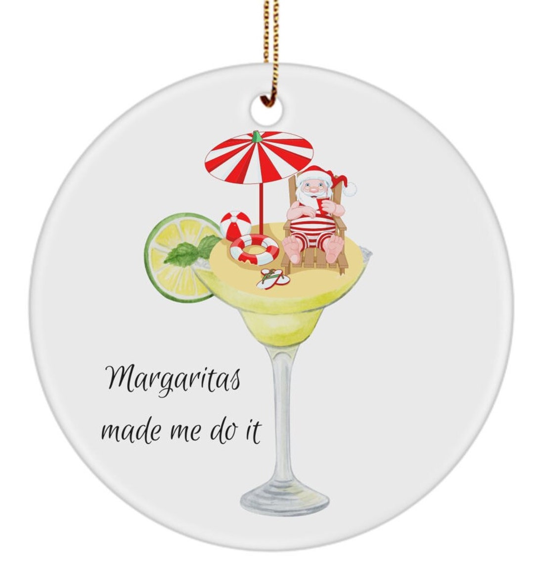 Margarita Ornament, Funny Christmas, Ceramic Ornament, Funny Gift ...