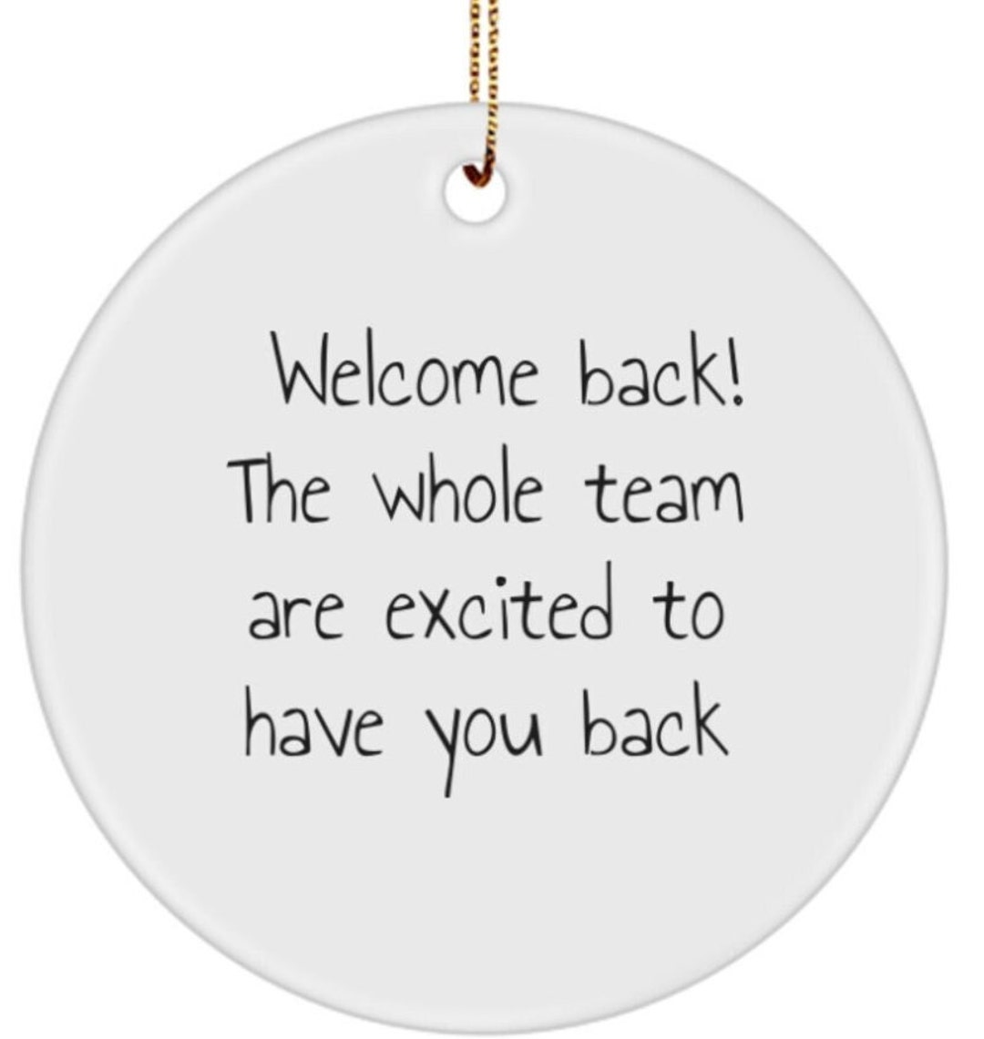 Welcome Back, Ornament for Her, Return to Work Maternity Leave Gift ...