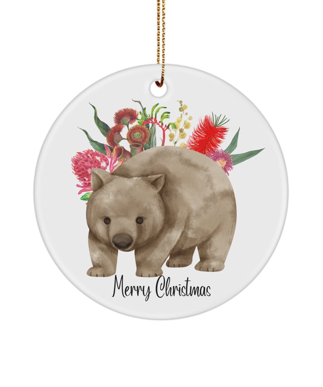 Wombat Ornament Keepsake, Australian Christmas Decorations, Australian ...