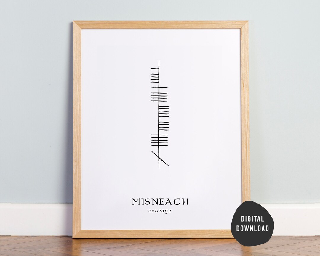 Misneach Courage Ogham - Printable Download, Sign, Wall Art, Quote ...