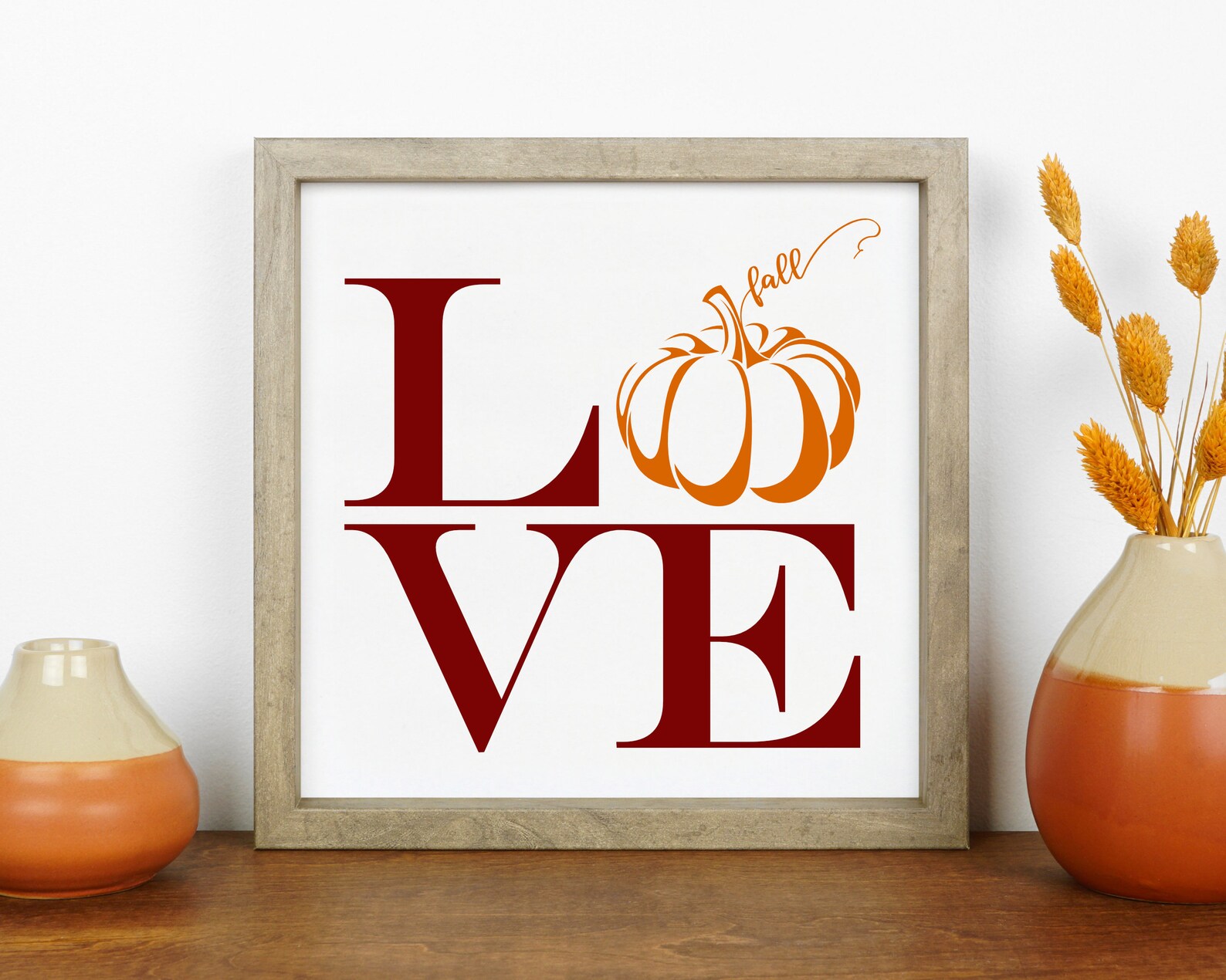 LOVE Pumpkin Digital Print, Printable Wall Art, Typography - Etsy