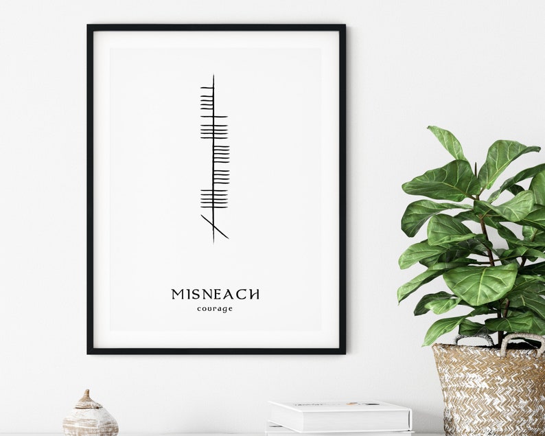 Misneach Courage Ogham - Printable Download, Sign, Wall Art, Quote ...