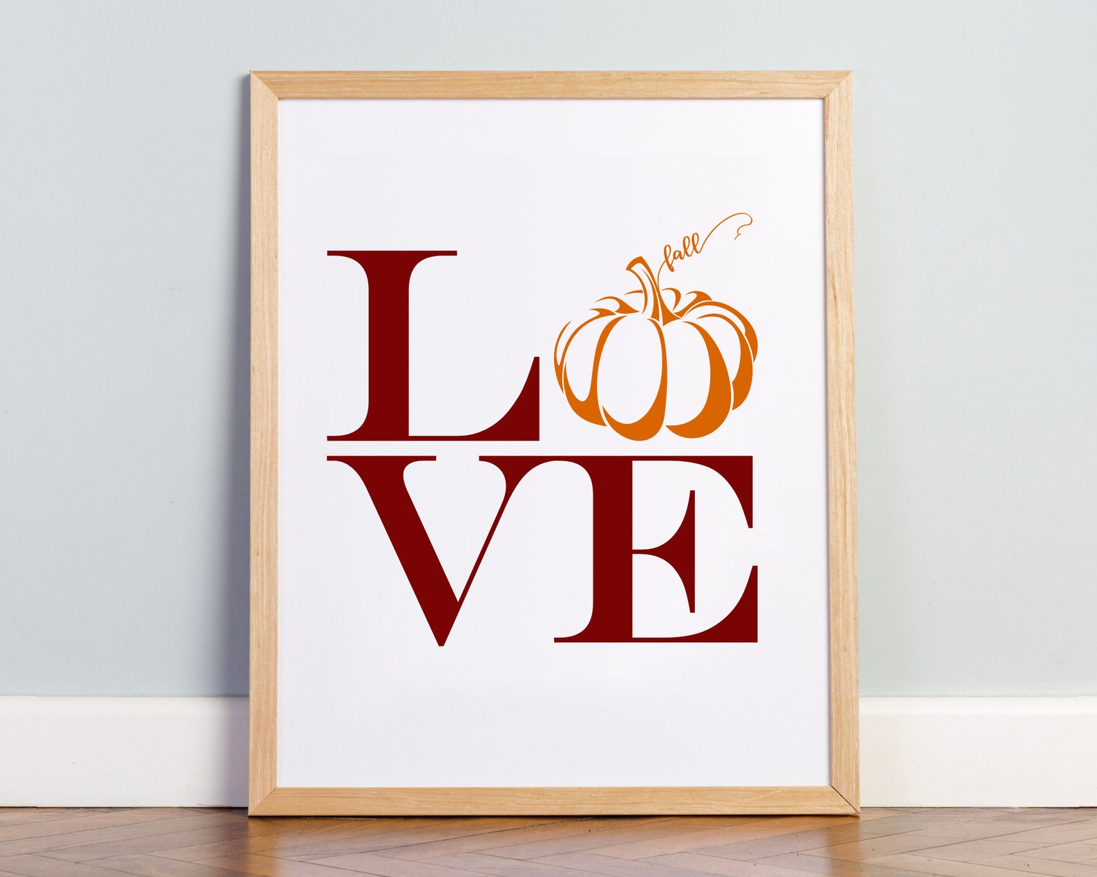 LOVE Pumpkin | Digital Print, Printable Wall Art, Typography - Etsy