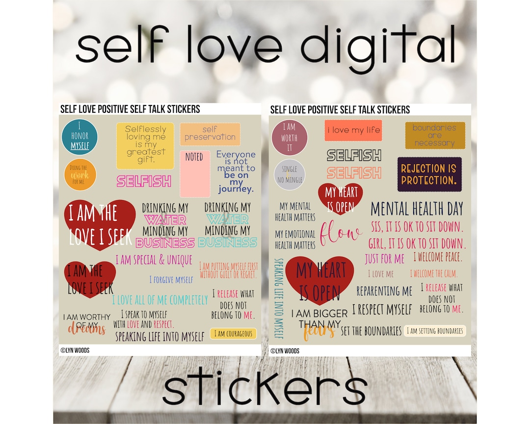 Self Love Digital Stickers Png Stickers Digital Journal Stickers Png ...