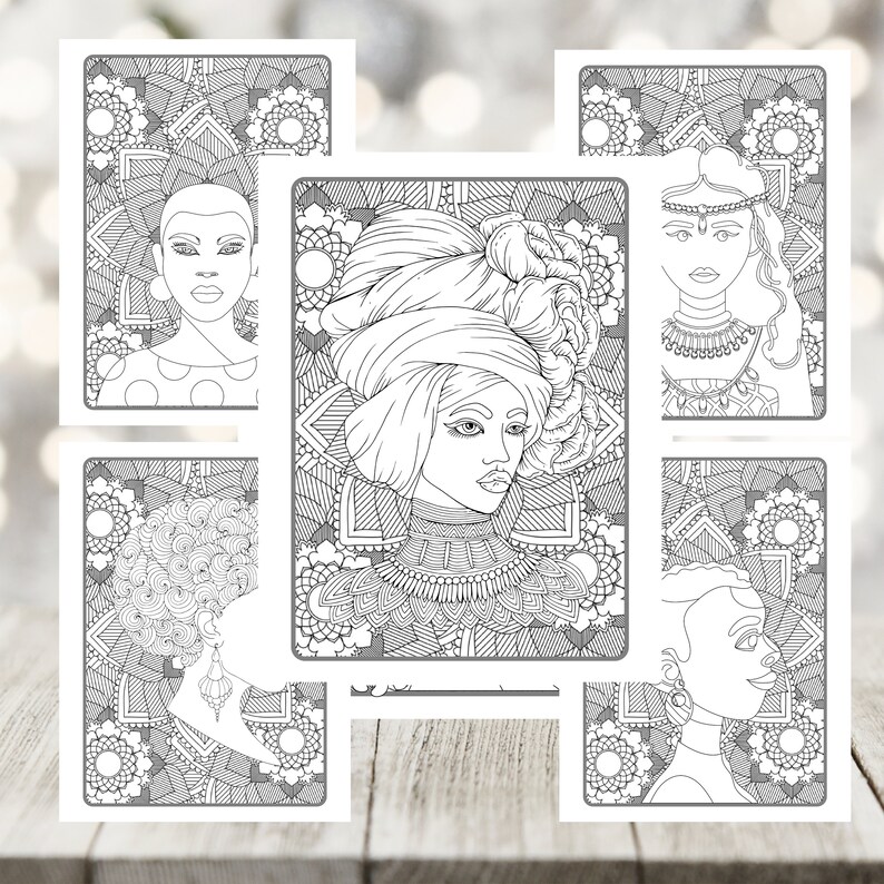 Melanin Magic Coloring Pages Destress Coloring Pages AA Women Coloring ...