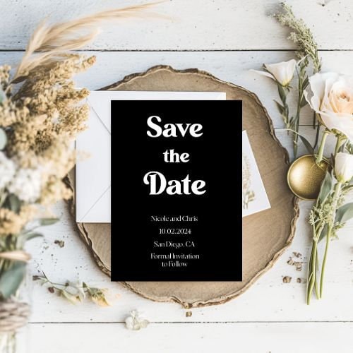 Digital Wedding Save the Date Card, Electronic Save the Date, Modern ...