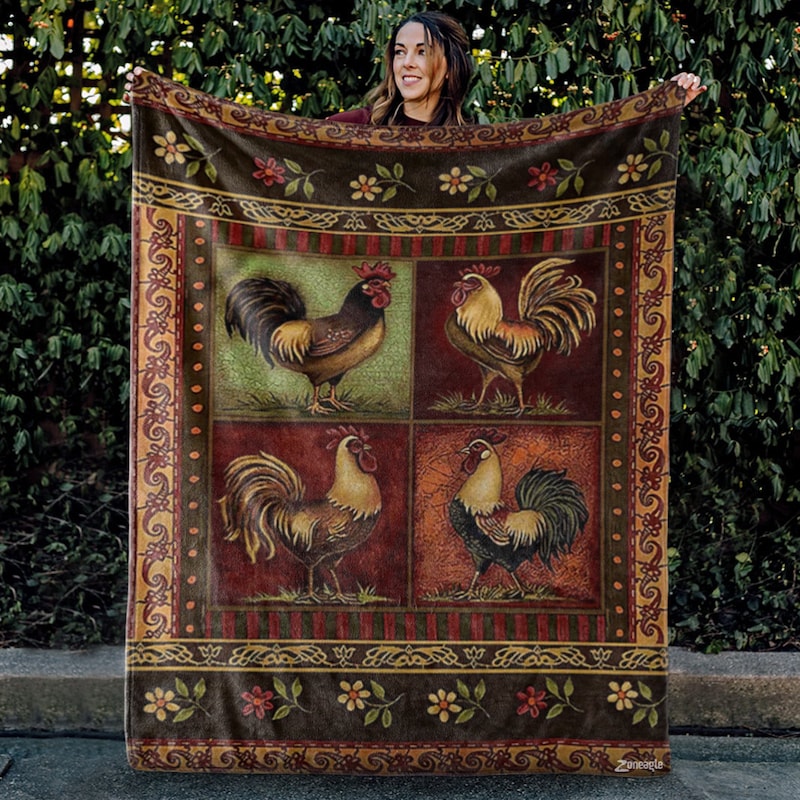 Soft Throw With Rooster - Etsy