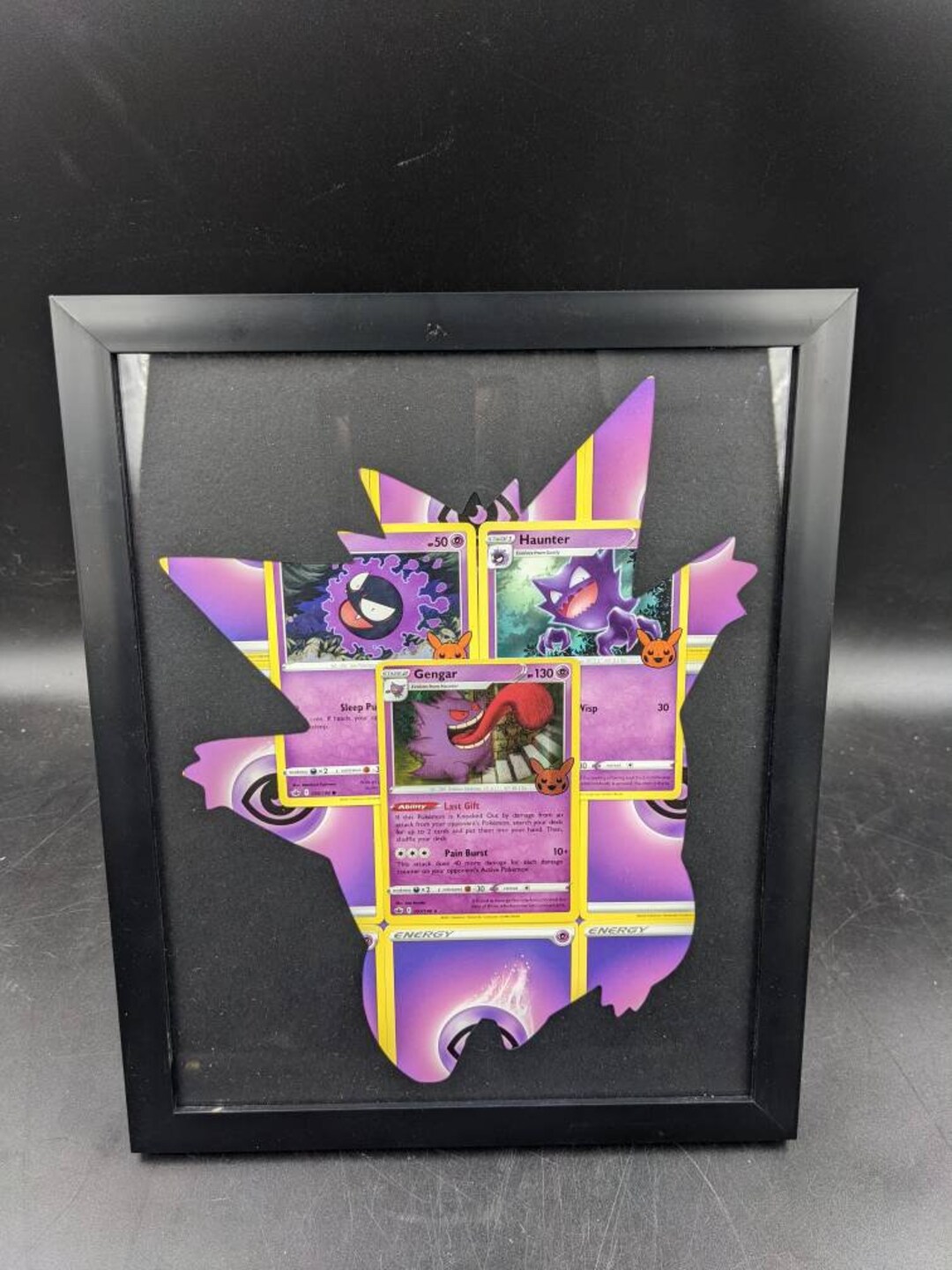Framed Gengar Evolution Chain Pokemon Card Silhouette - Etsy