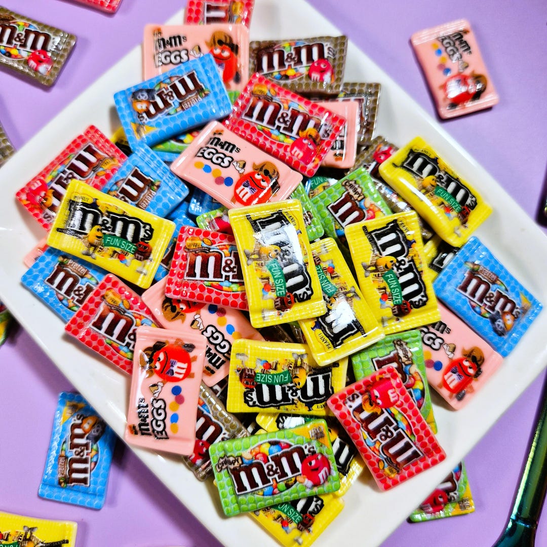 Mini Candy Bag Charms, M&M Style Flatback Cabochons for DIY Crafts ...