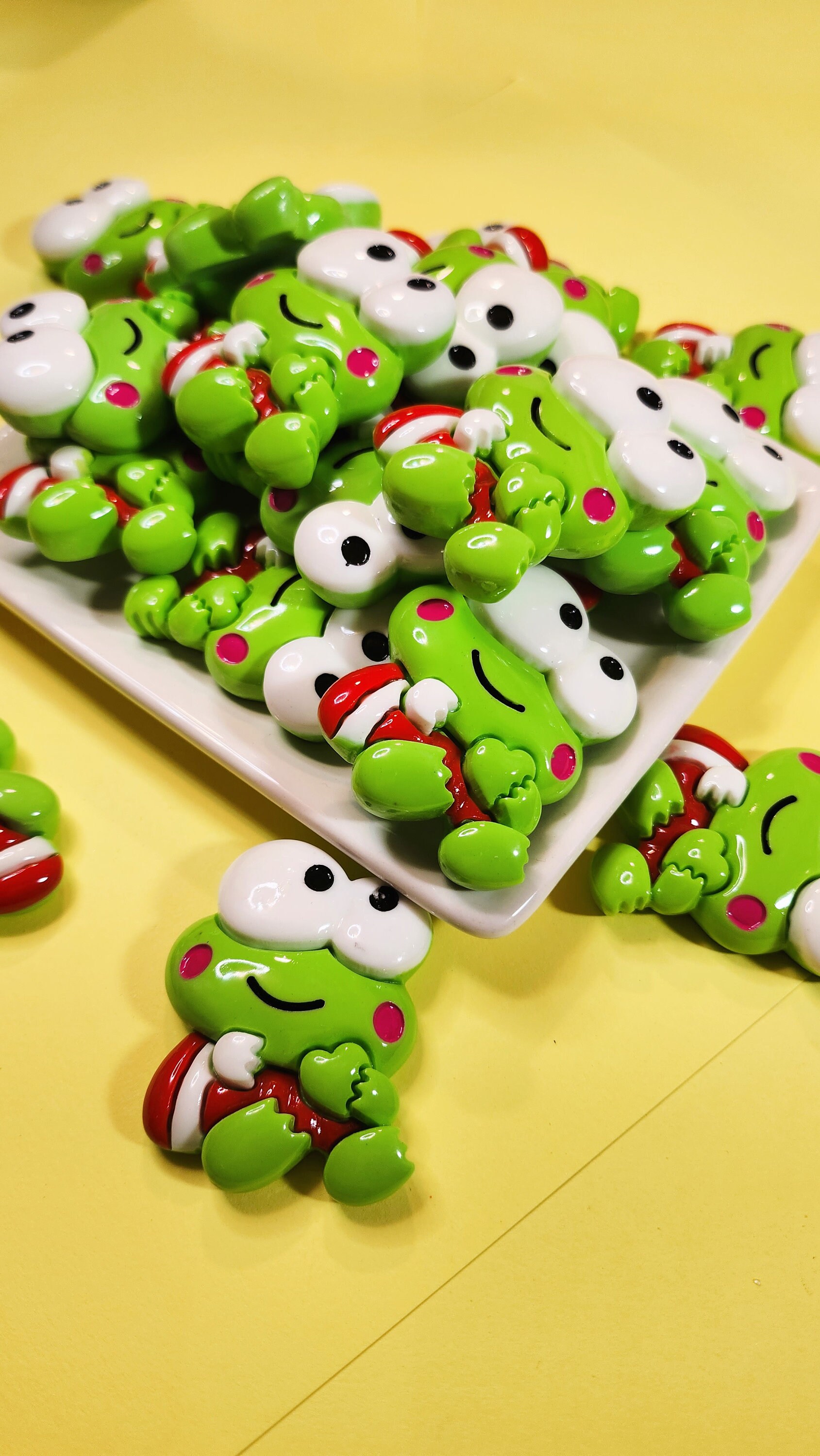 XL Cute Frog Charm Flat Back Kawaii Frog Resin Cabochon Charm for DIY ...