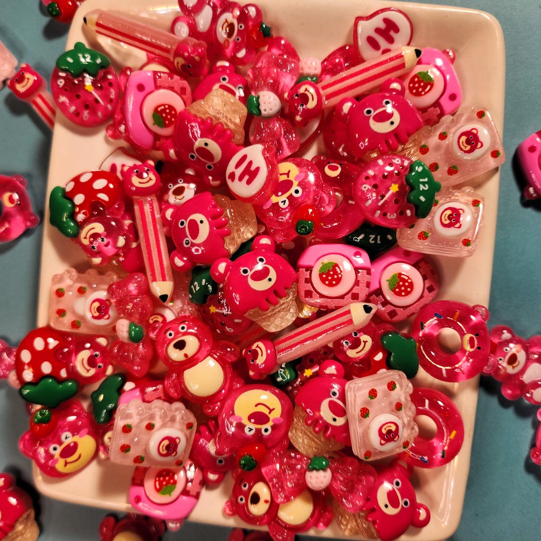 10 Lotso Bear Charms: Kawaii Flat Back Cabochons for Decoden Crafts - Etsy