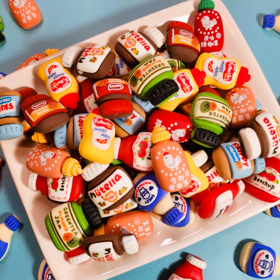 10 Random Mix Condiment Charms Cute Miniature Food Charms for Decoden ...
