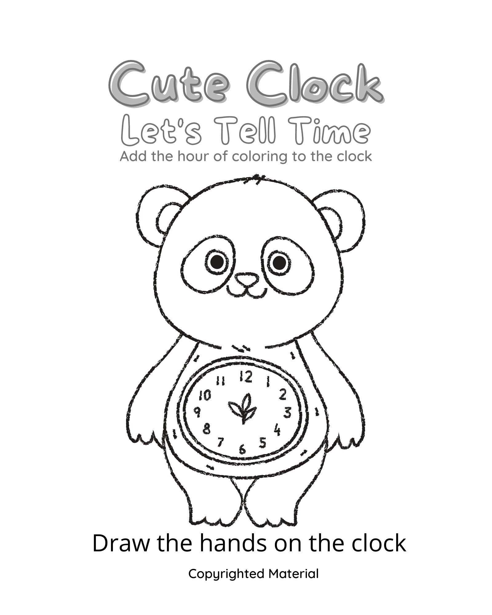 Coloring Numbers and Telling Time Workbook Pages Cute Clocks - Etsy