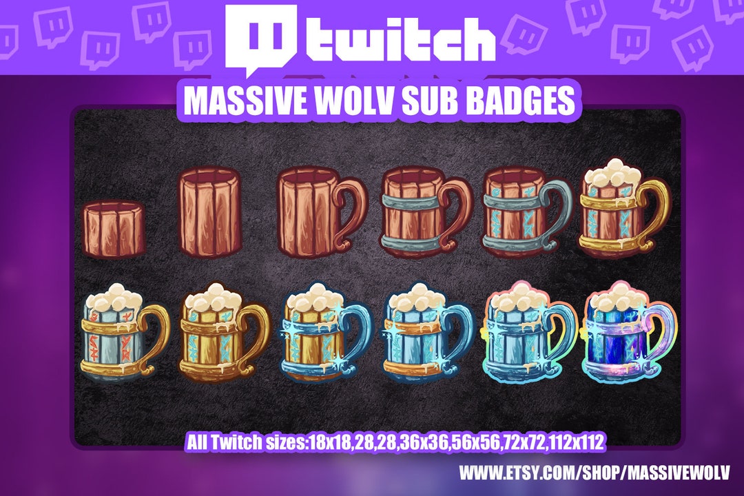 Beer Mug 2 Twitch Sub Bit Bits Badges / Icons Emotes Discord / Glass ...