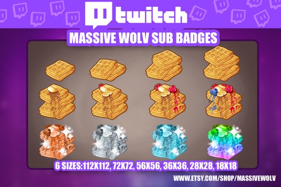 Waffles Sub Bit Bits Twitch Badges / Streamer Icon / Discord - Etsy