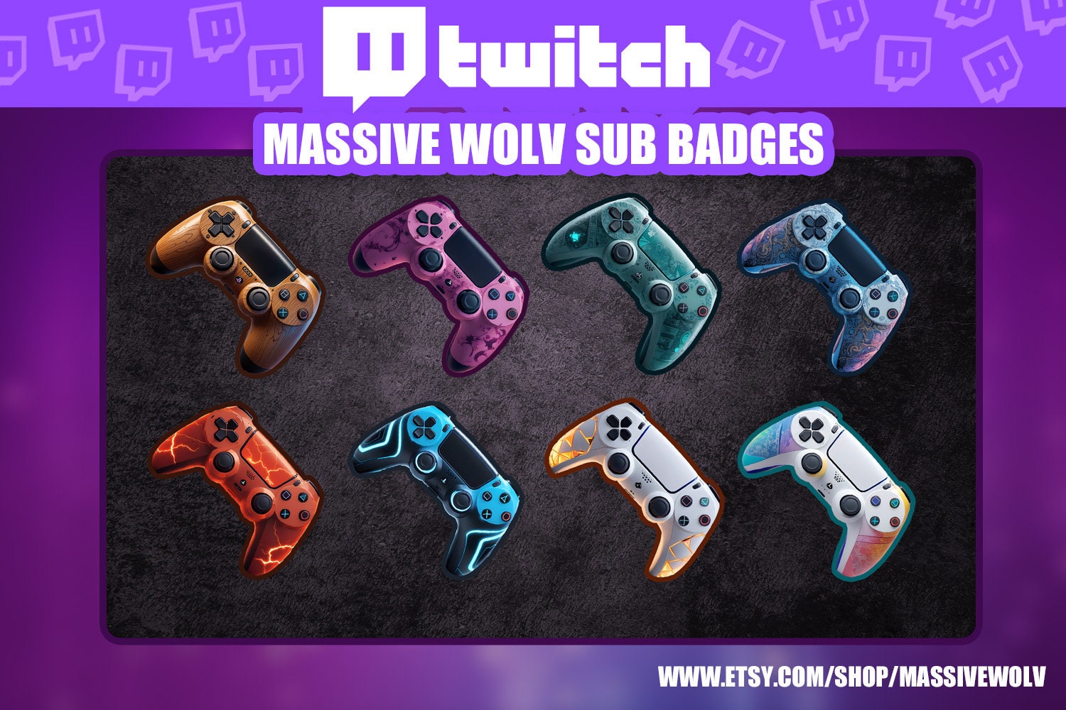 Controller Twitch Sub Bit Bits Badges / Icons Emotes Discord / Game ...